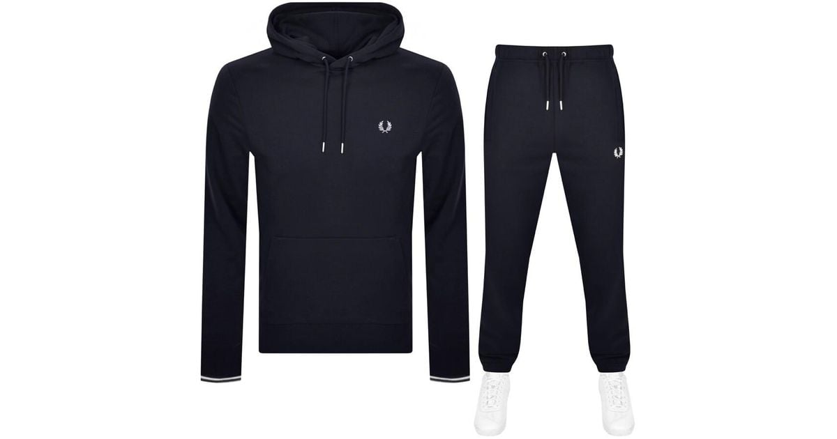 Fred Perry Tipped Hooded Tracksuit in Blue for Men | Lyst