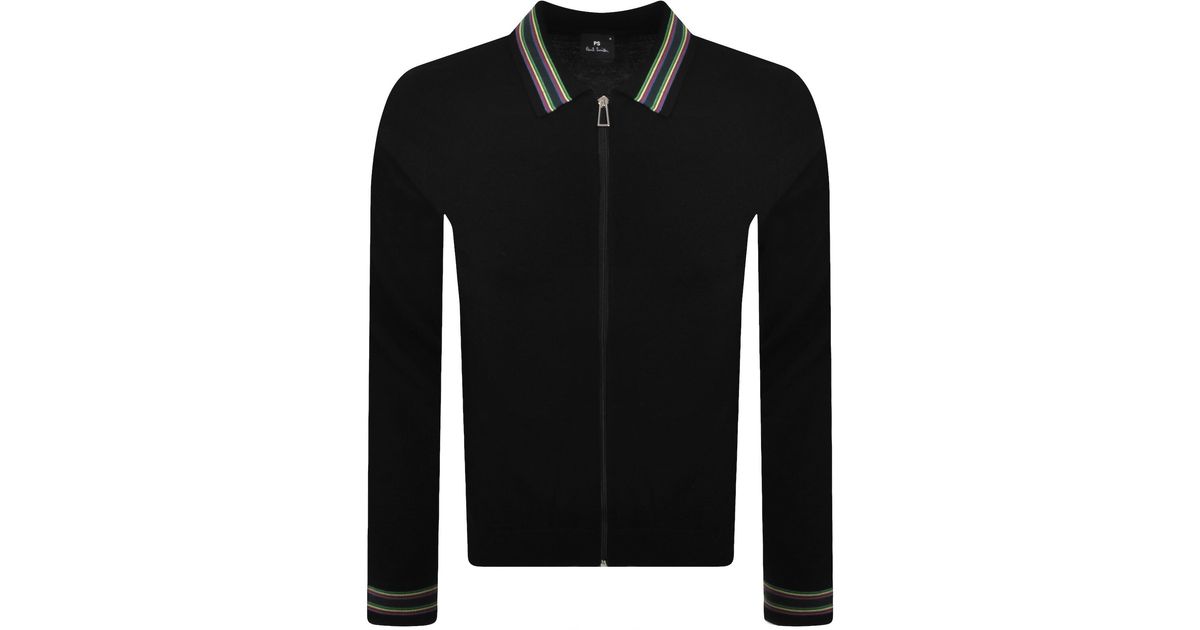 Paul Smith Full Zip Knit Cardigan in Black for Men | Lyst UK