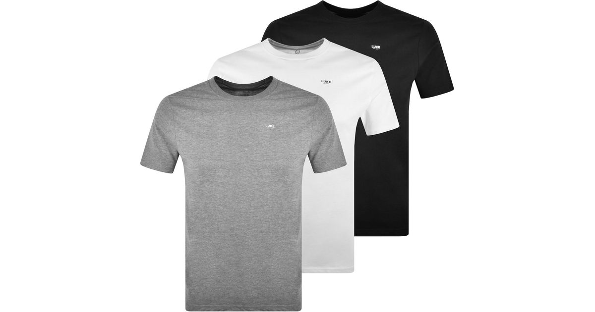 Luke 1977 Majic 3 Pack T Shirts in Gray for Men | Lyst