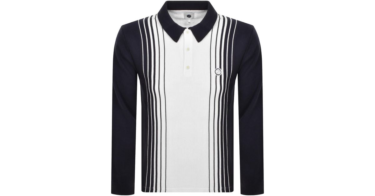 Pretty Green Gradient Knit Polo in Blue for Men | Lyst