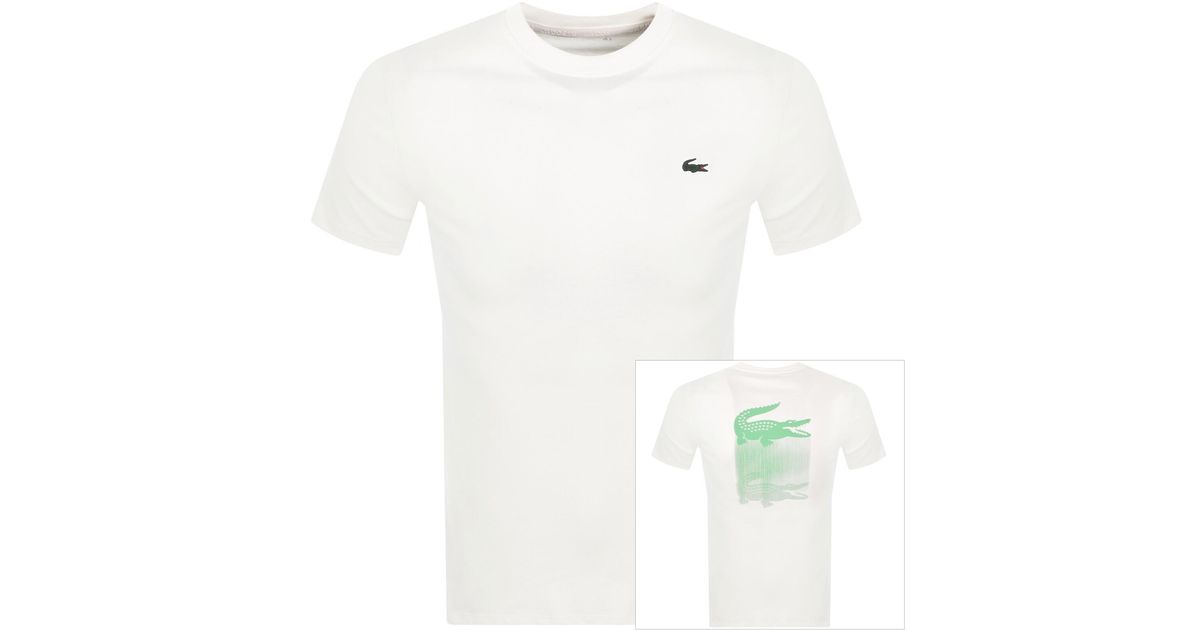 Lacoste Back Blur Logo T Shirt in White for Men | Lyst