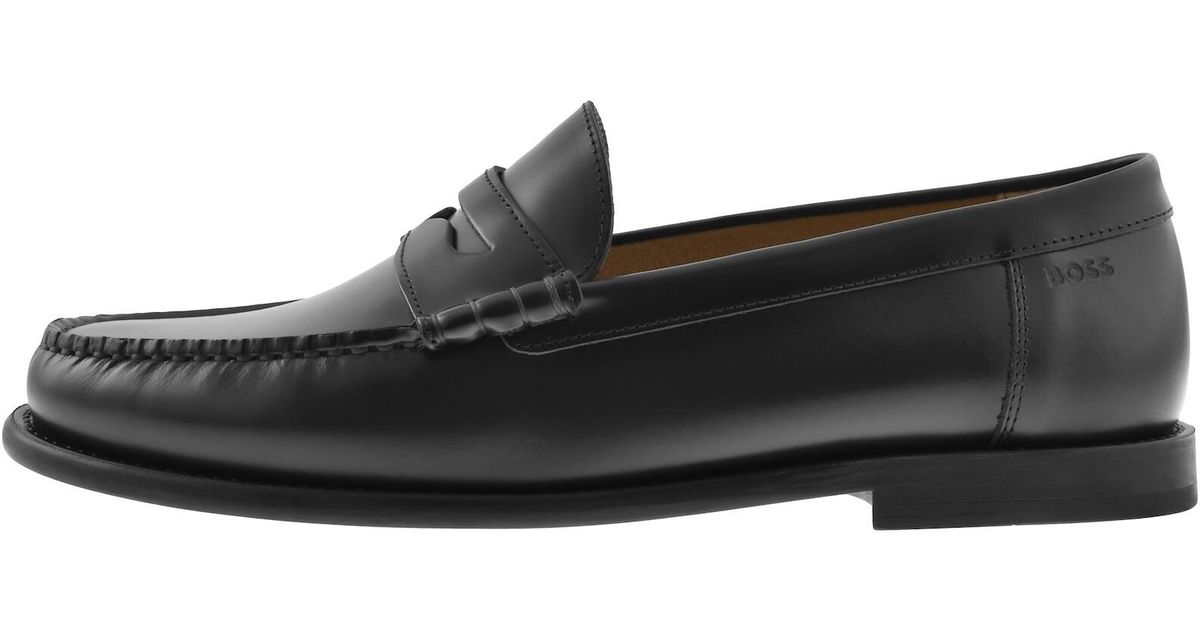 BOSS BUSINESS Boss Tevan Mocc Loafer Shoes in Black for Men | Lyst