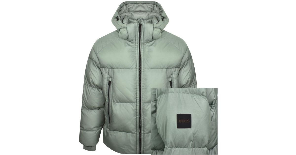 BOSS Boss Orbok Puffer Jacket Light in Green for Men | Lyst