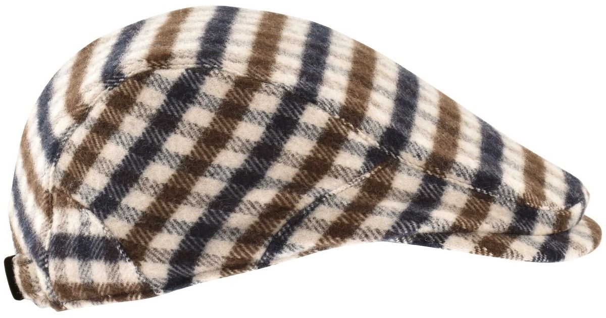 Aquascutum Club Check Flat Cap in Natural for Men | Lyst UK