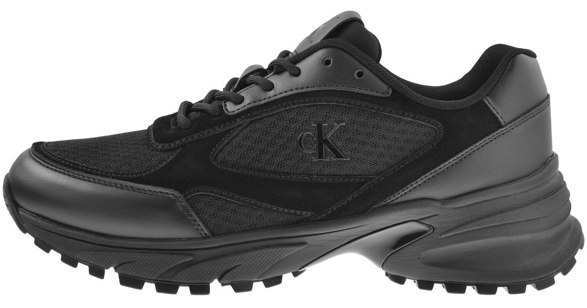 Calvin Klein Hike Runner Mesh Trainers in Black for Men | Lyst UK