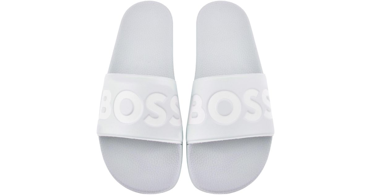 BOSS BUSINESS Boss Aryeh Sliders Light Pastel in White for Men | Lyst UK