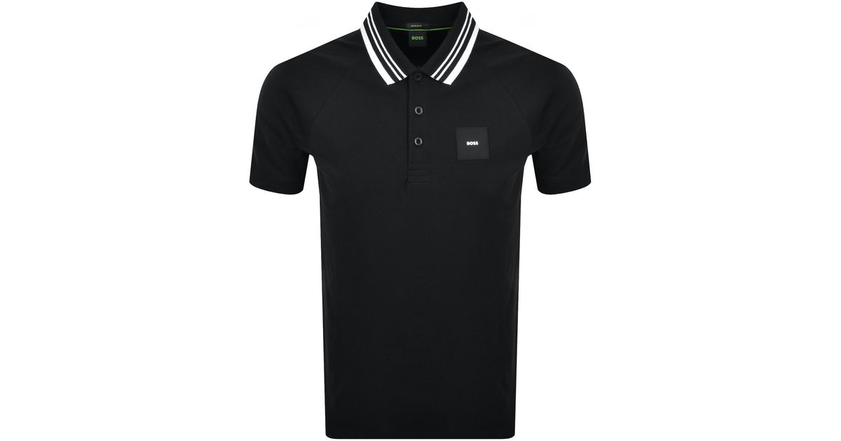 BOSS Boss Paddy Rib Polo Shirt in Black for Men | Lyst UK