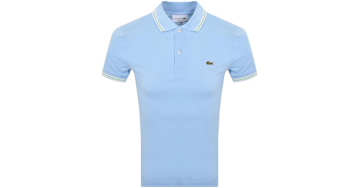 Lacoste Tipped Polo T Shirt in Blue for Men | Lyst