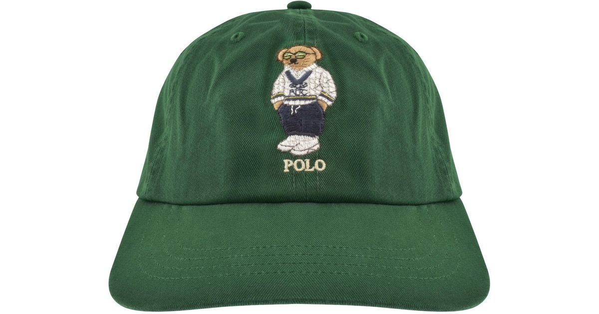 Ralph Lauren Classic Bear Logo Cap in Green for Men | Lyst