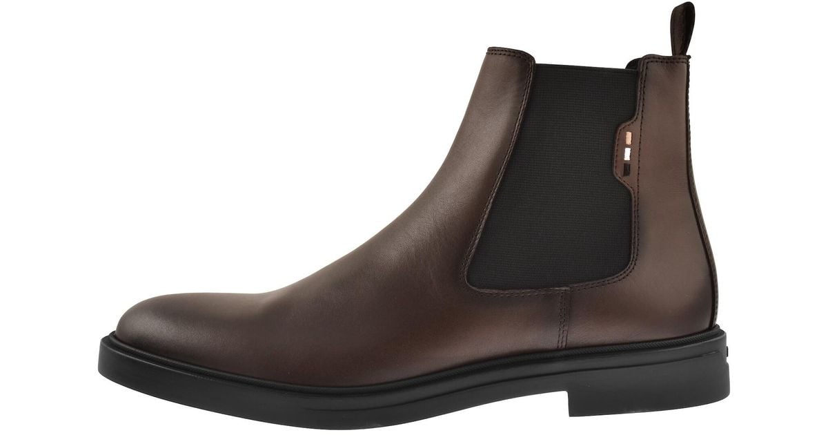 BOSS BUSINESS Boss Chelsea Boots Dark in Brown for Men | Lyst