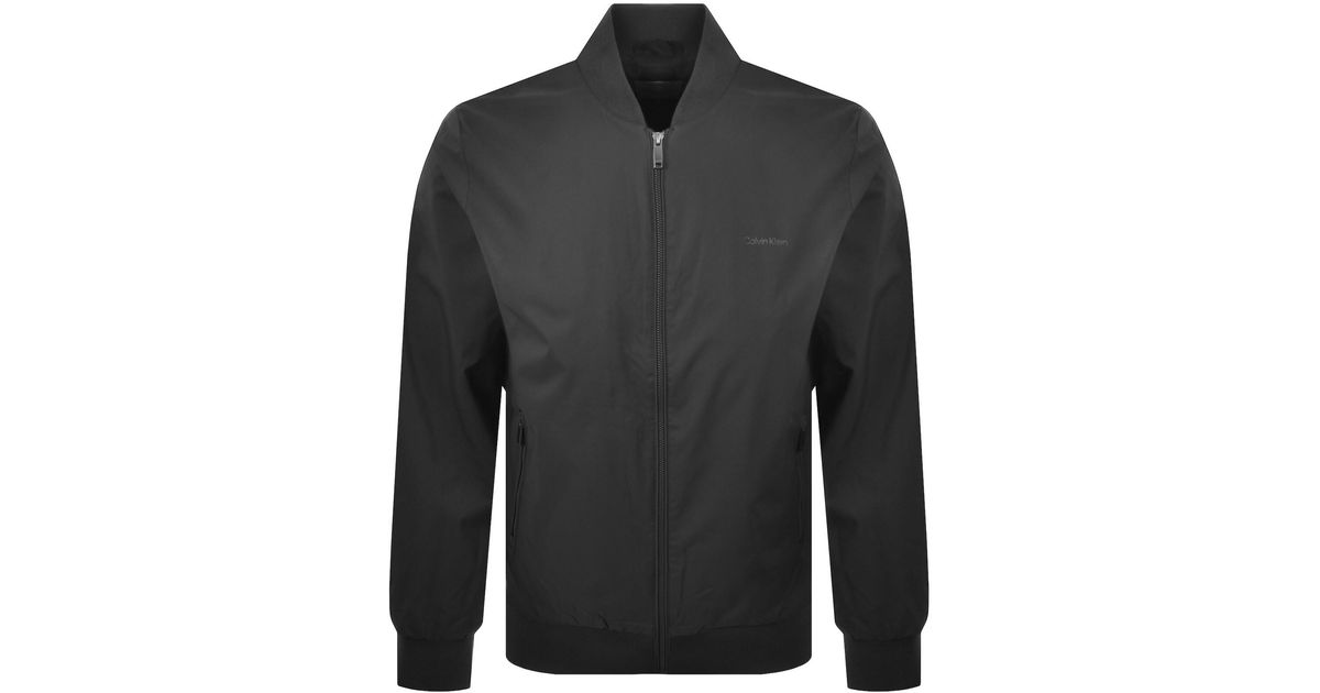 Calvin Klein Matte Bomber Jacket Dark in Grey for Men | Lyst UK