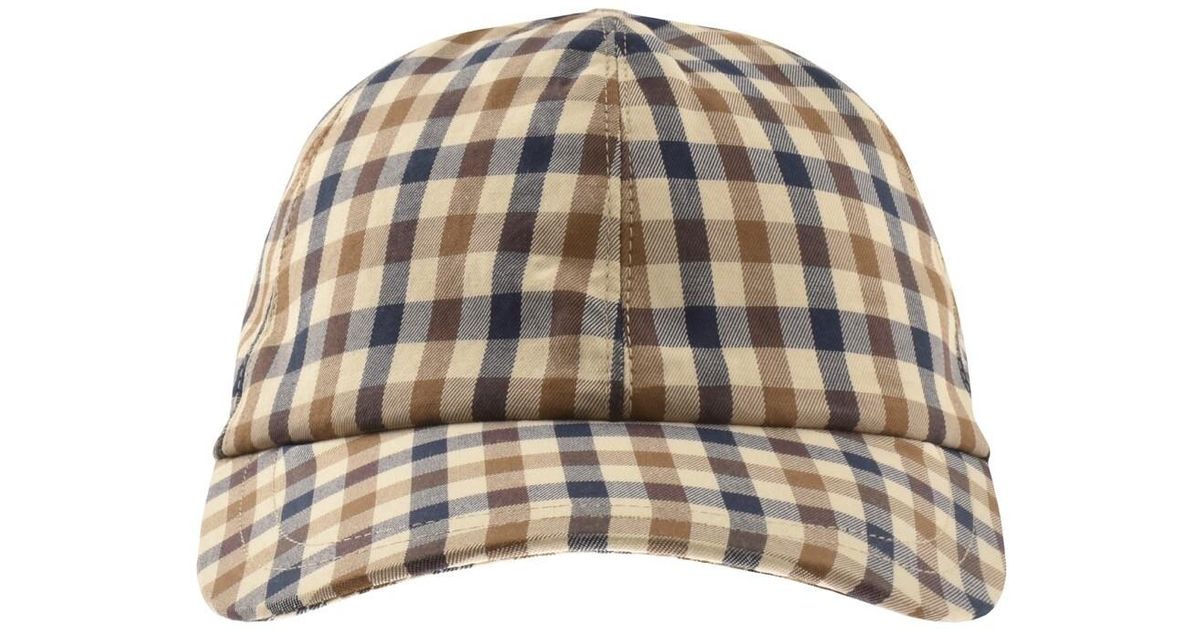 Aquascutum Check Cap in Natural for Men | Lyst