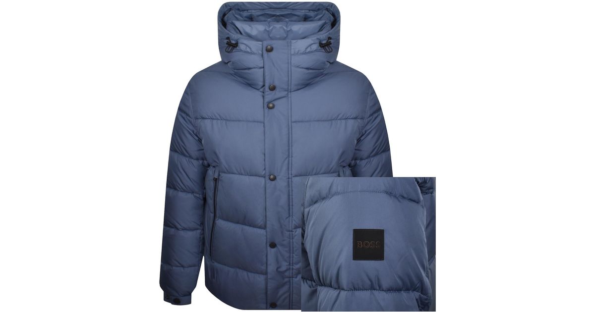 BOSS Boss Omaris Puffer Jacket in Blue for Men | Lyst