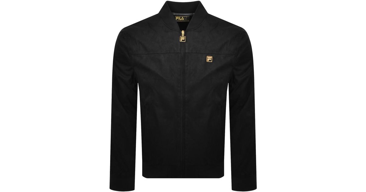 Fila Fila Dean Suede Jacket in Black for Men | Lyst UK