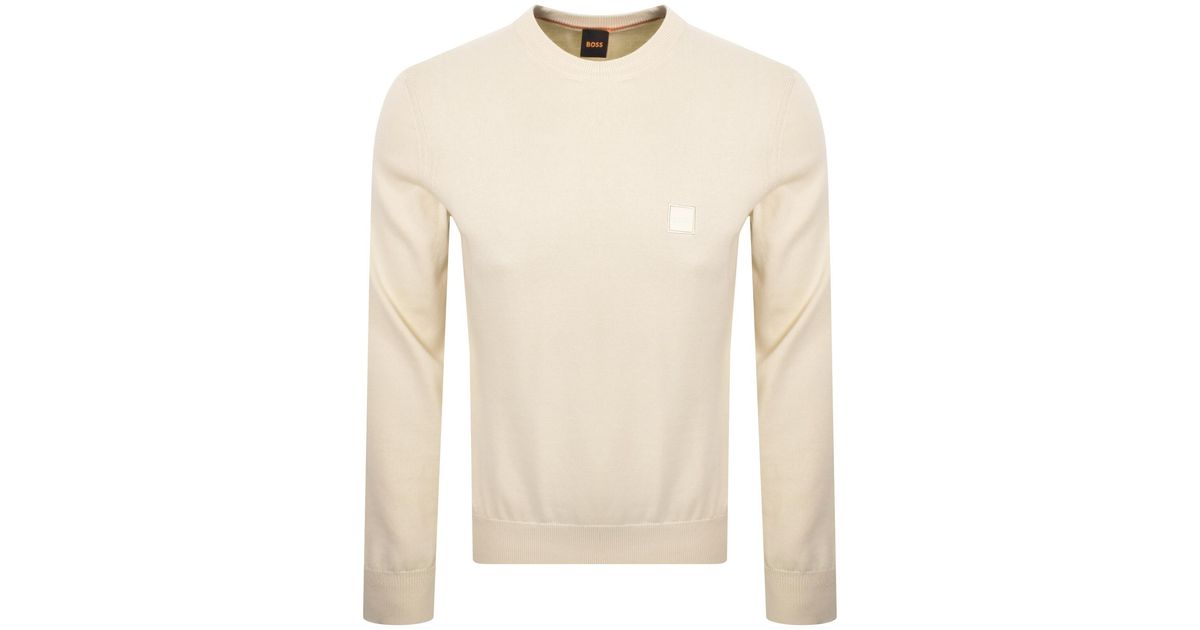BOSS Boss Kanovano Knit Jumper in Natural for Men | Lyst UK