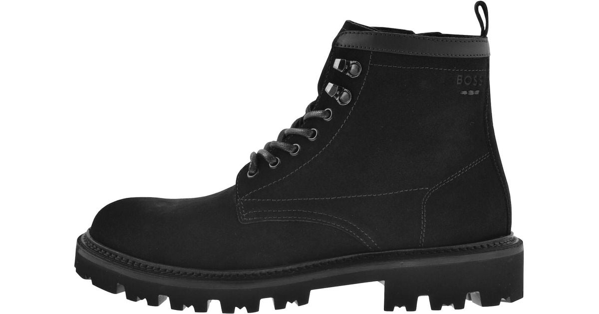 BOSS BUSINESS Boss Julyo Laced Boots in Black for Men | Lyst UK