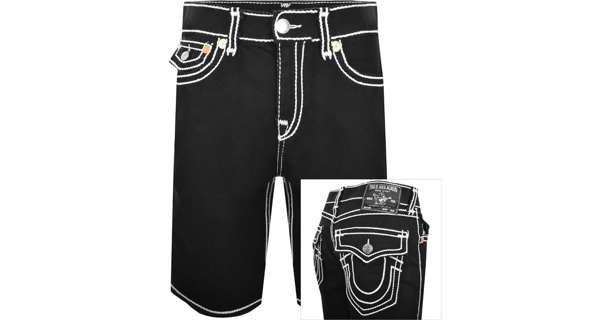 TRUE RELIGION Bobby Rope Stitch Shorts in Black for Men | Lyst