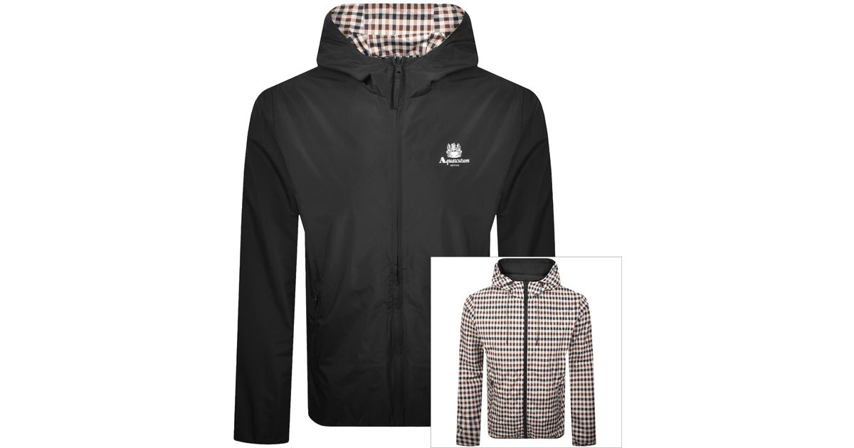 Aquascutum Hooded Sailor Reversible Jacket in Black for Men | Lyst UK