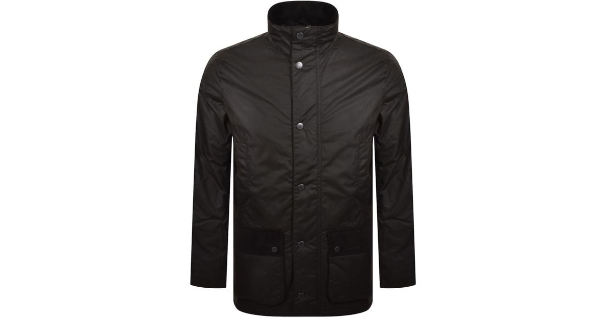 Barbour Modern Border Waxed Jacket in Black for Men | Lyst UK