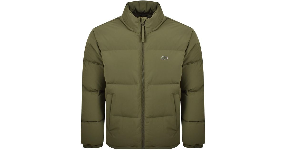 Lacoste Big Baffle Down Jacket in Green for Men | Lyst UK