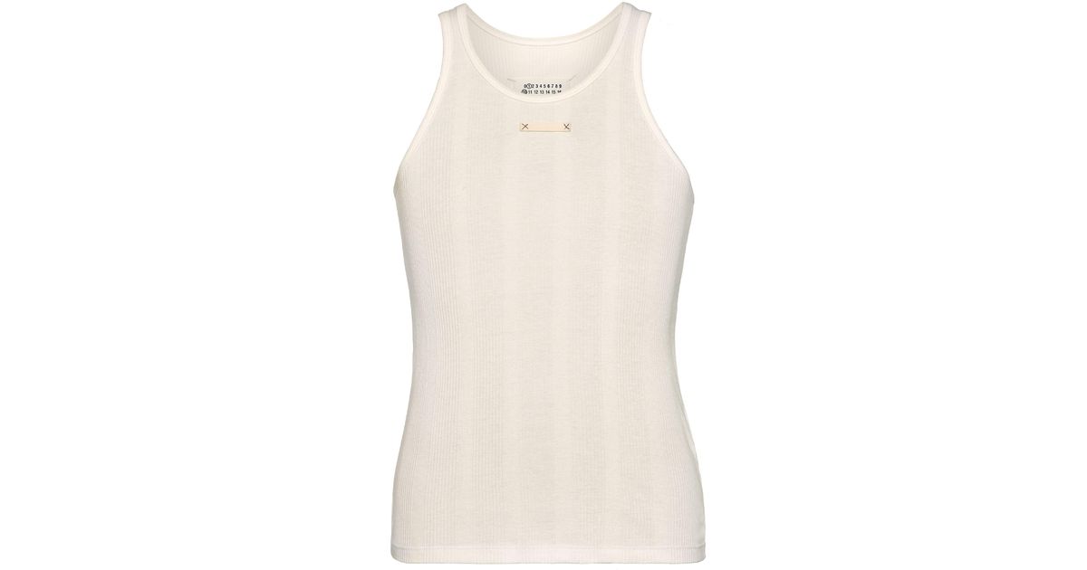 Maison Margiela Margiela Label Tank Top in Natural for Men | Lyst UK