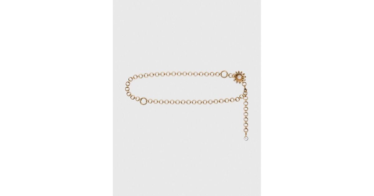 Maje Chain Belt With Flowers in Metallic | Lyst UK