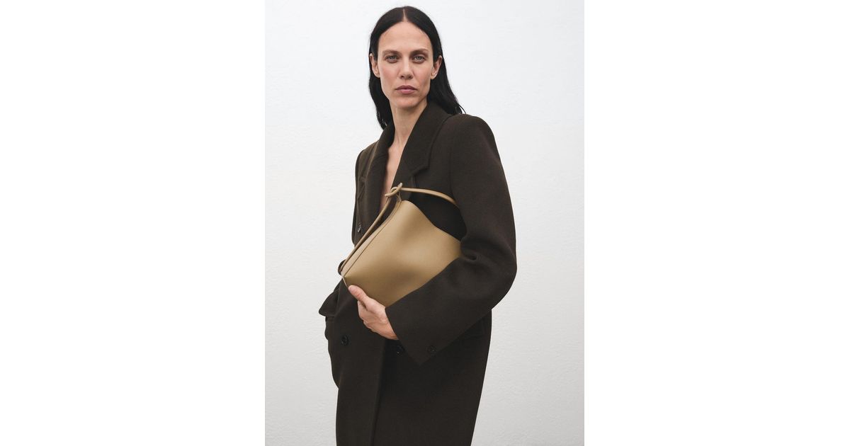 Mango Mini Shopper Bag With Buckle in Natural | Lyst