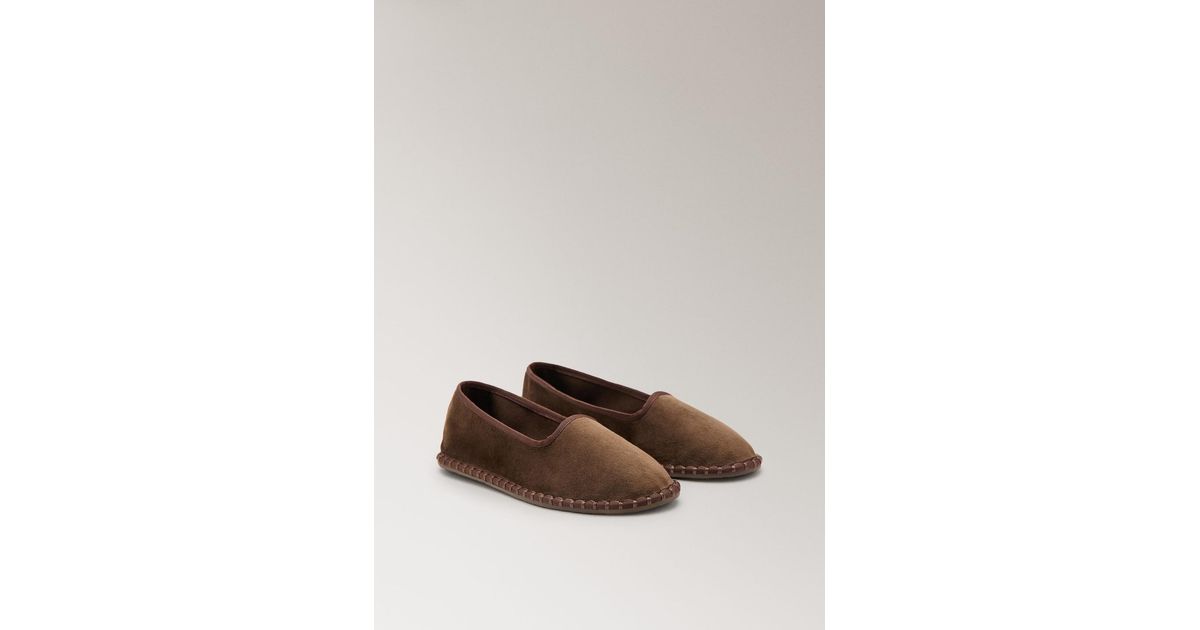 Mango Velour Shoes in Brown | Lyst