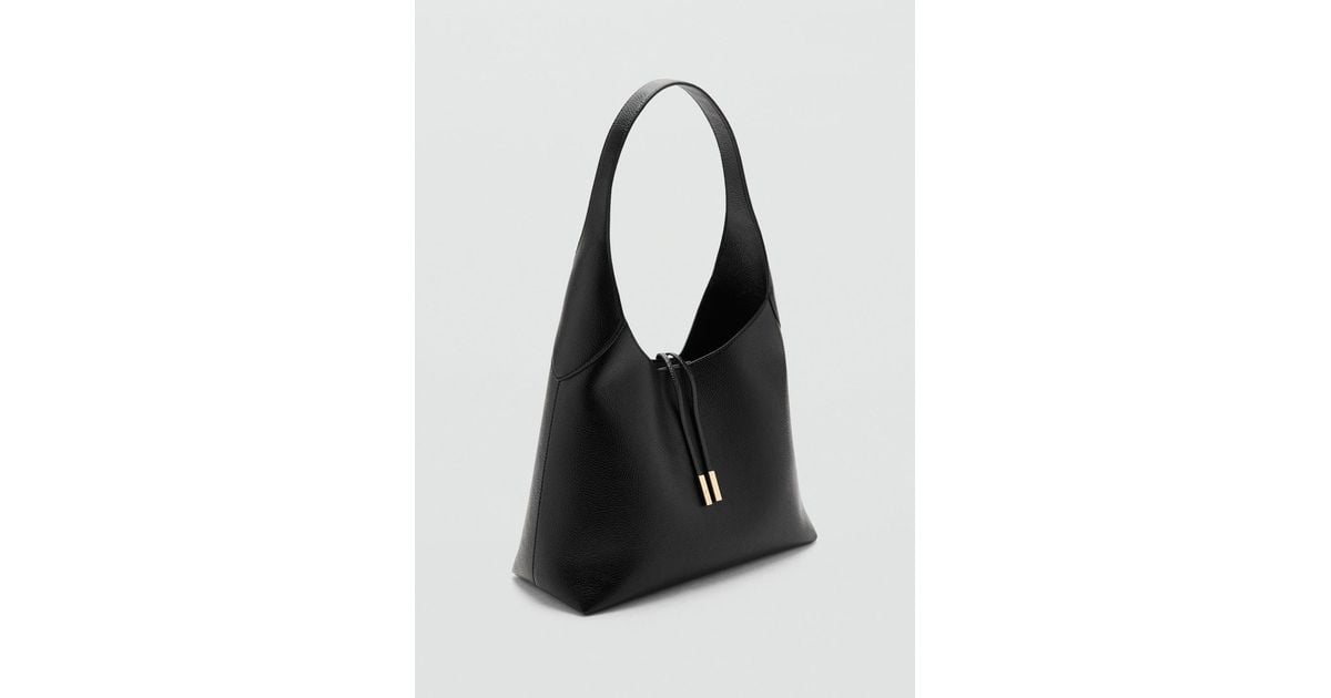 Mango Shoulder Bag With Metal Detail in Black | Lyst