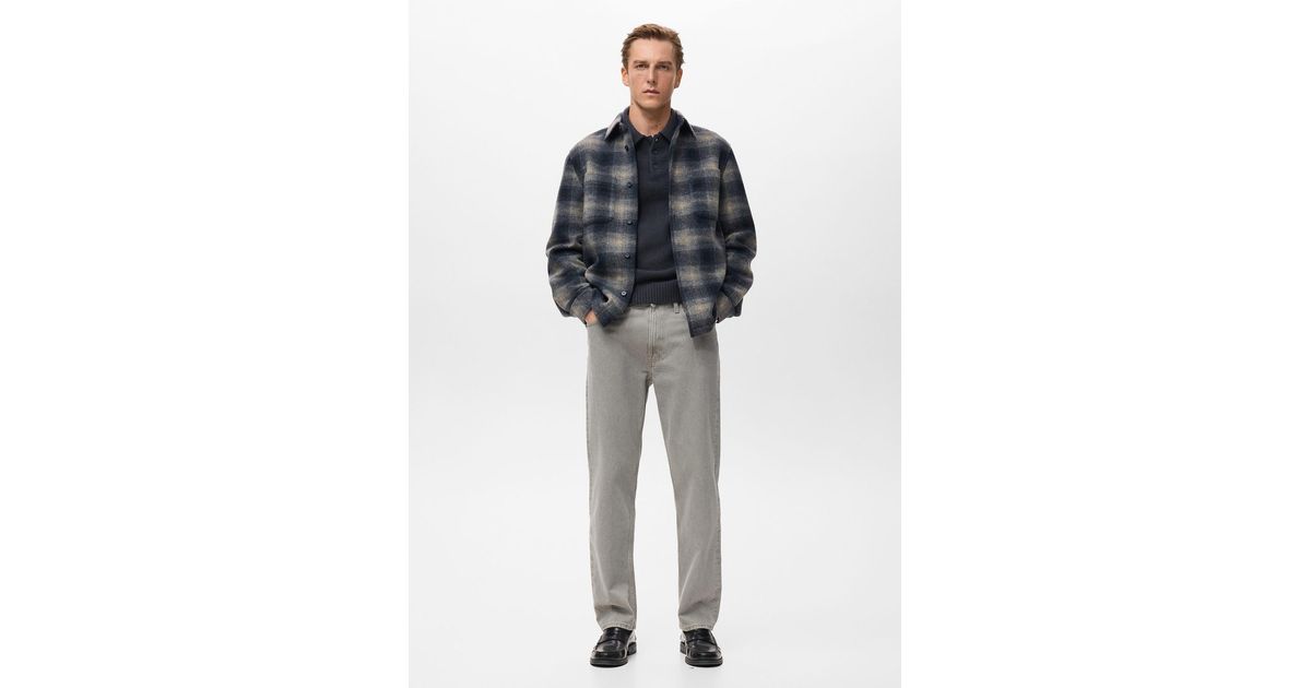 Mango Checked Pocket Jacket in Blue for Men | Lyst UK