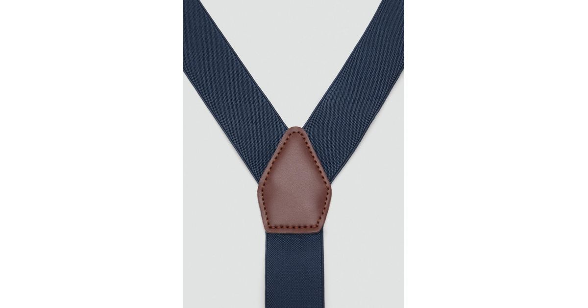 Mango Adjustable Elastic Straps With Leather Details in Blue for Men ...