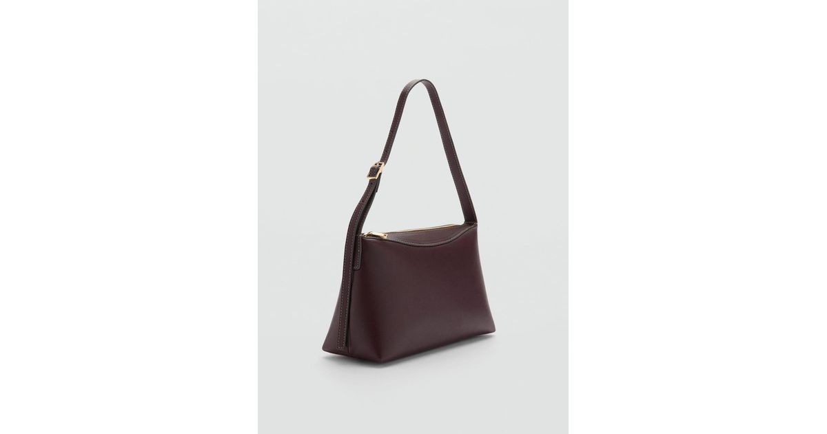 Mango Shoulder Bag With Zip in Brown | Lyst