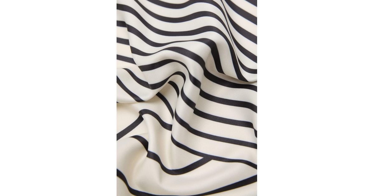Mango Geometric Stripe-Print Scarf in Grey | Lyst UK