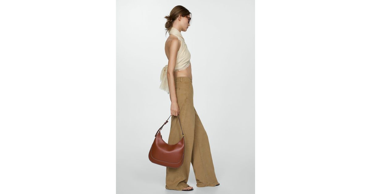Mango Short-handle Shoulder Bag in Brown | Lyst UK