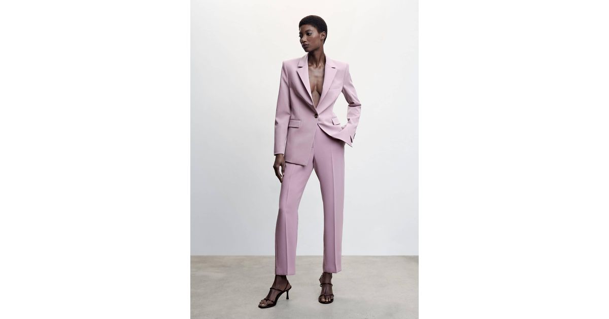Mango Suit Jacket With Buttons Light/pastel in Purple | Lyst UK