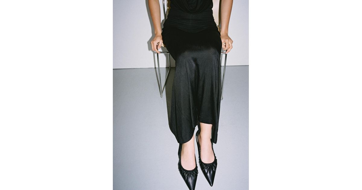 Mango High-Heel Shoes With Ruched Bow in Black | Lyst UK
