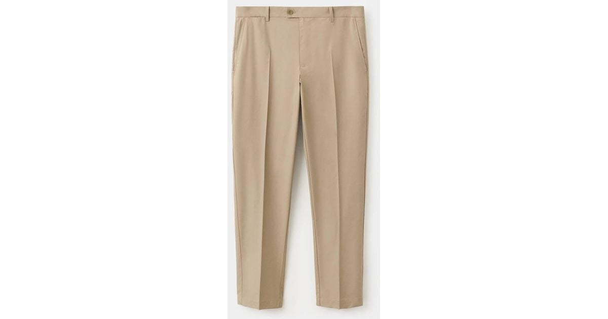 Mango Regular Fit Trousers in Natural for Men | Lyst UK
