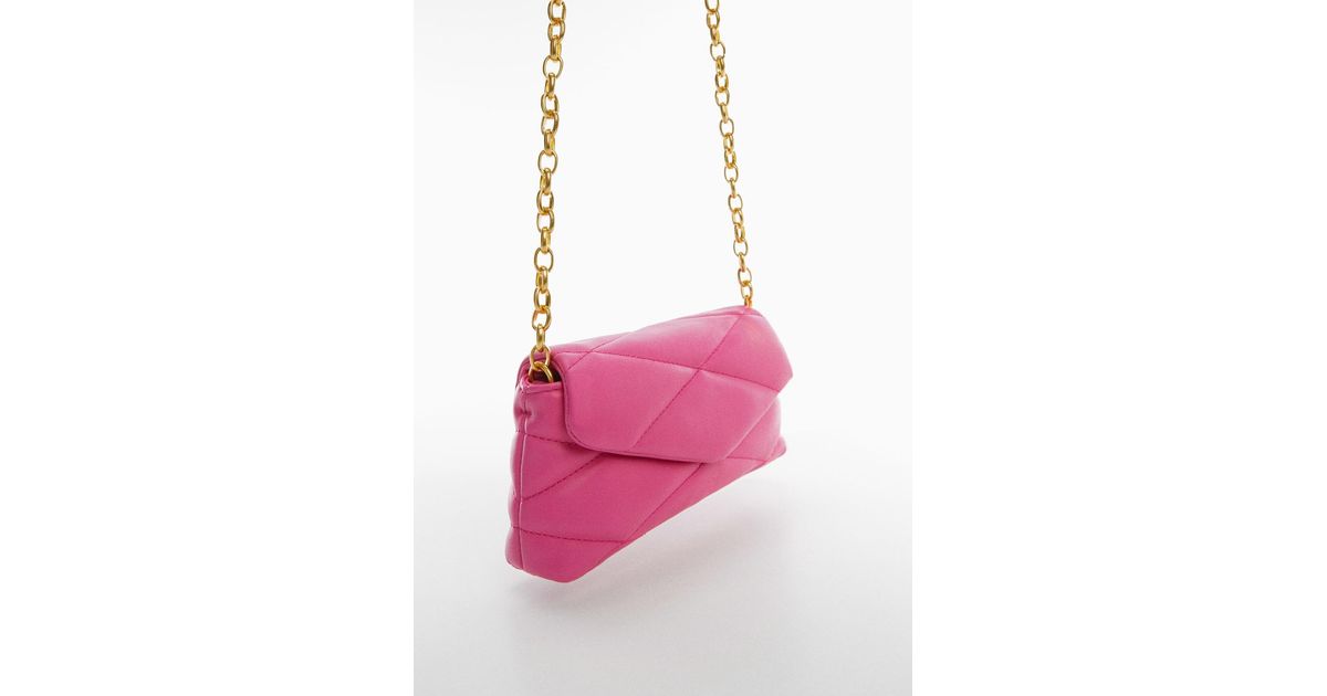 Mango Quilted Chain Bag Fuchsia in Pink | Lyst