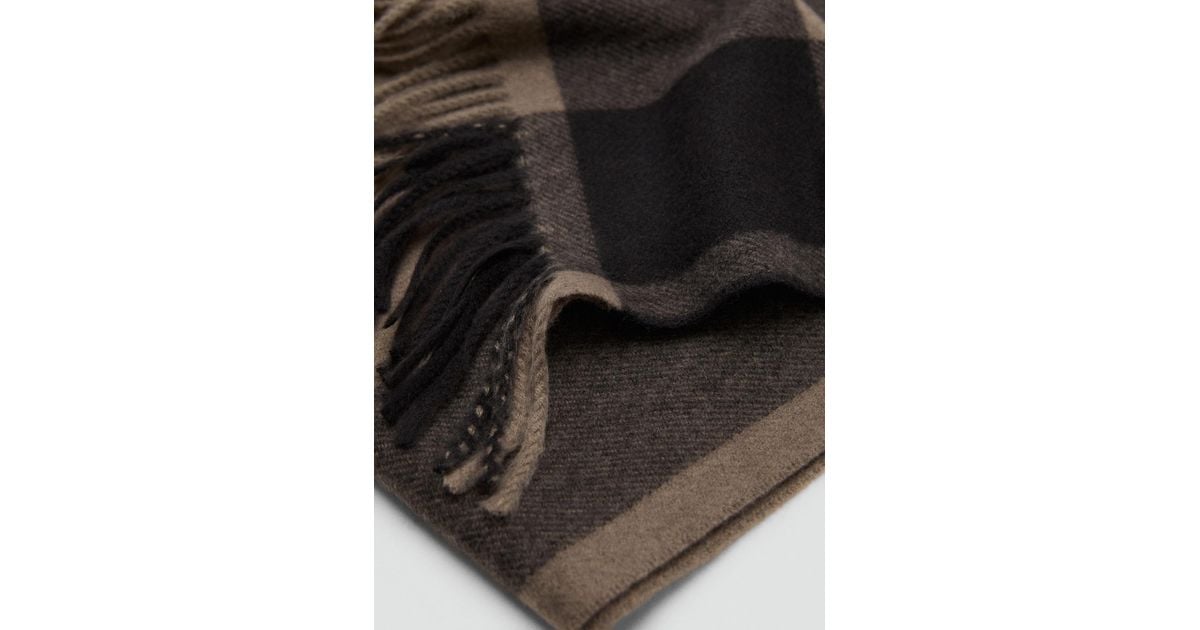 Mango Scarf With Stripe Design in Black for Men | Lyst UK