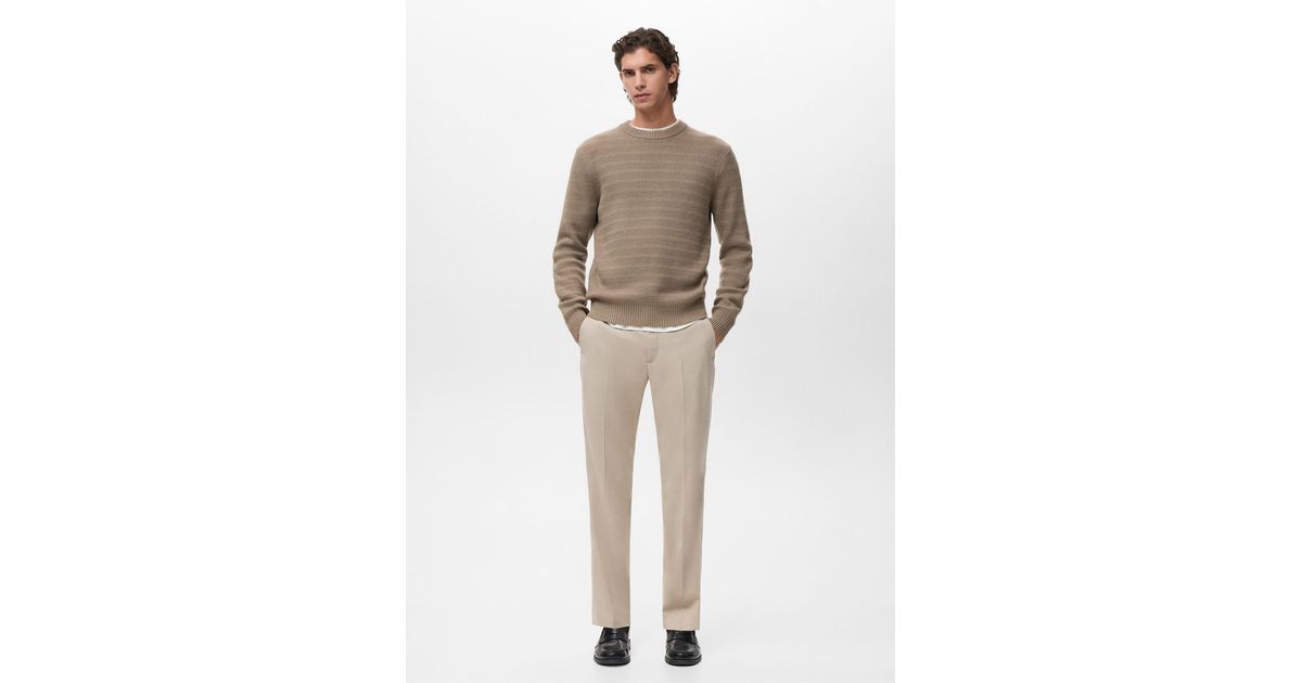 Mango Sweater Canut in Natural for Men | Lyst UK