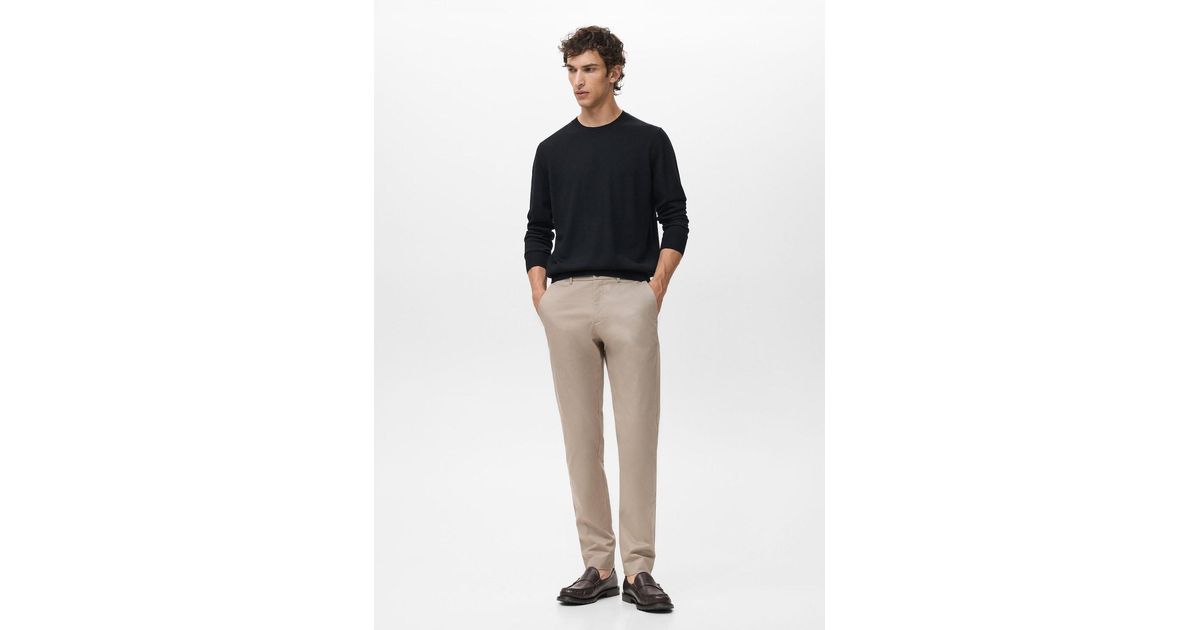 Mango Dublino Slim-Fit Chino Trousers in Black for Men | Lyst UK