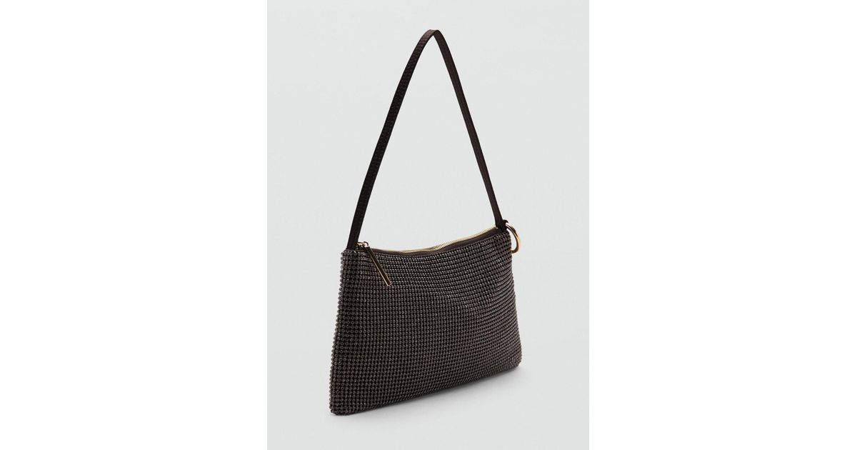 Mango Handbag With Rhinestones in Black | Lyst