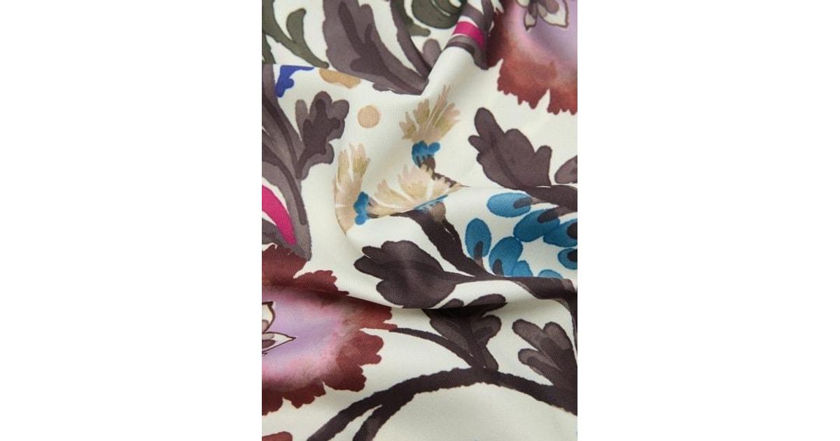 Mango Printed Satin Scarf in Grey | Lyst UK