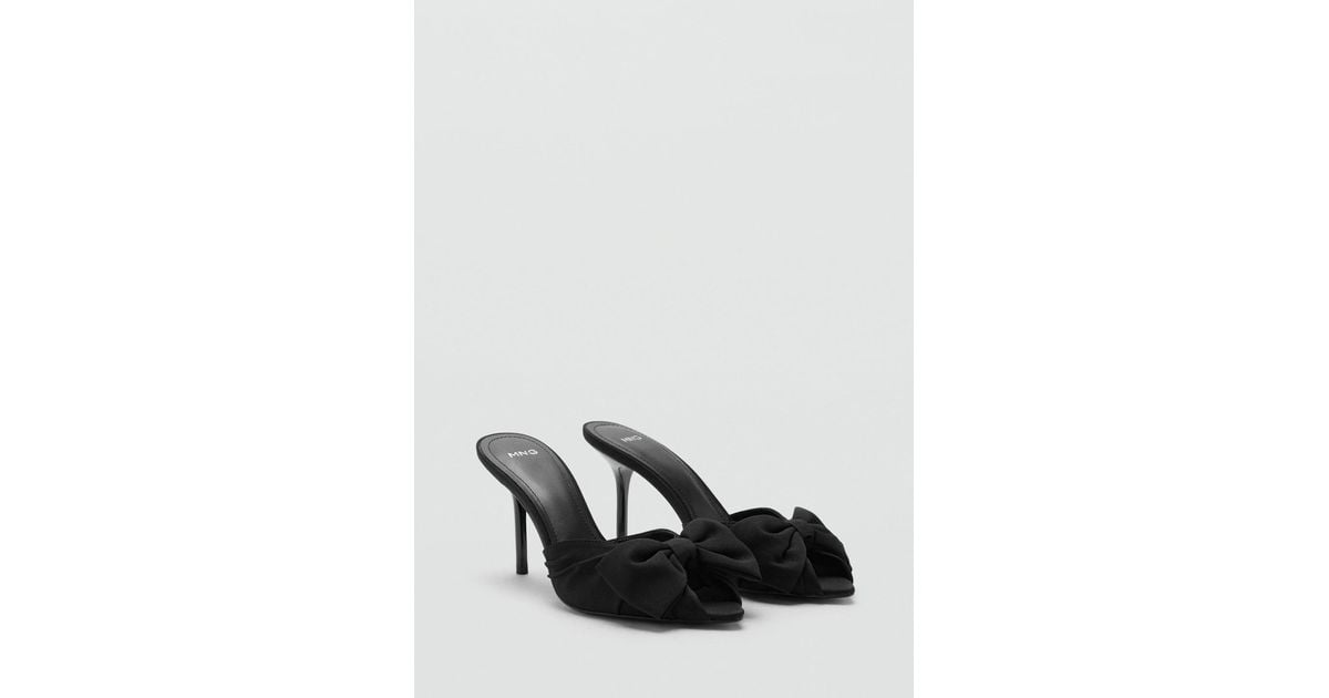Mango Bow Heel Sandals in White | Lyst UK