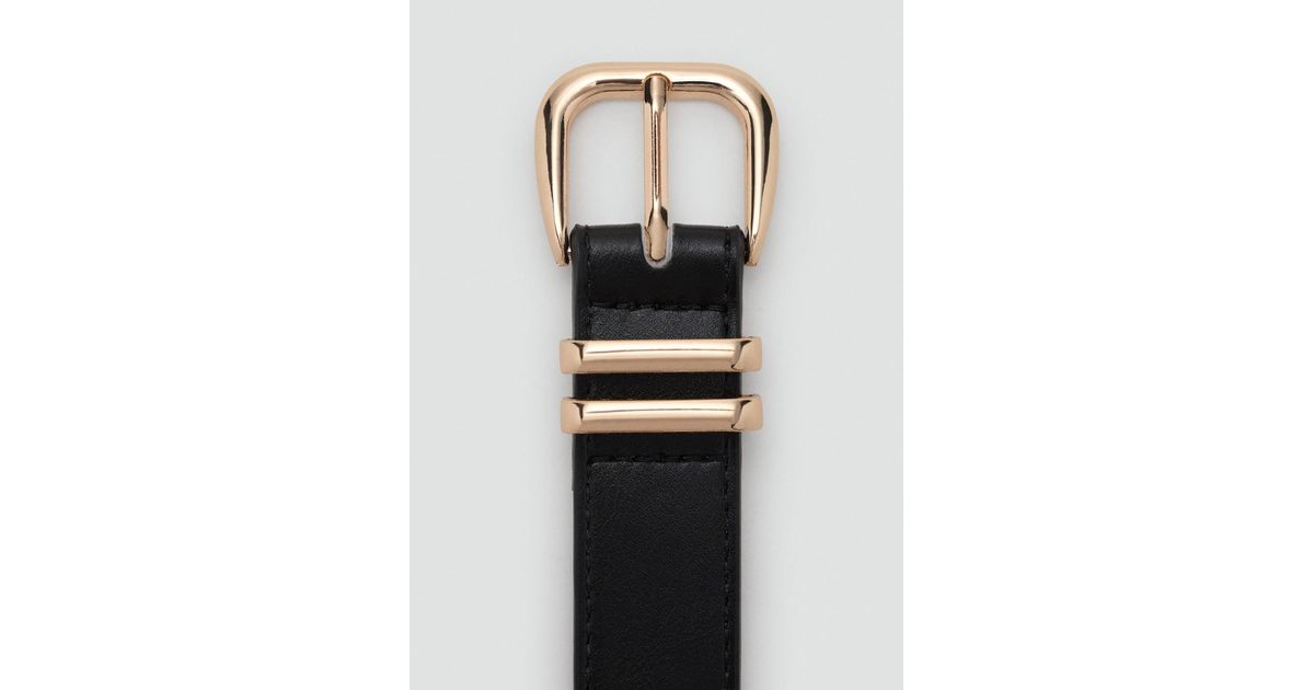 Mango Metal Buckle Belt in Black | Lyst UK