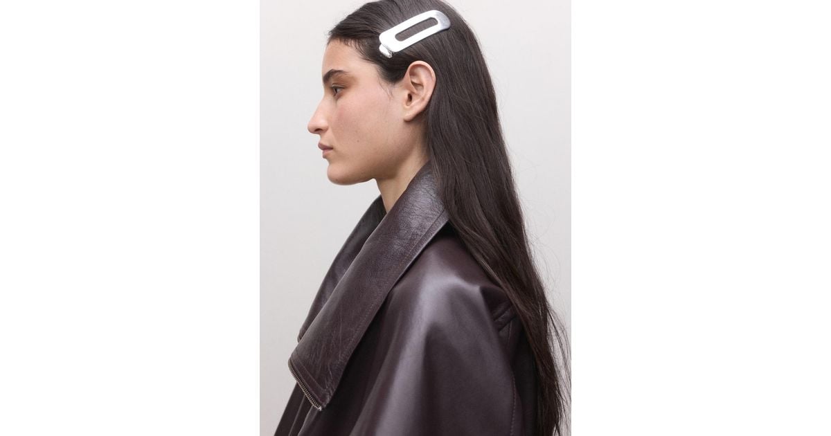 Mango Metal Clip in Black | Lyst