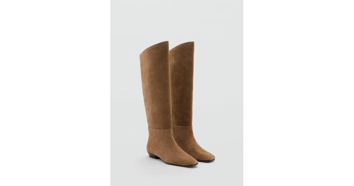 Mango High-Leg Suede Boots | Lyst
