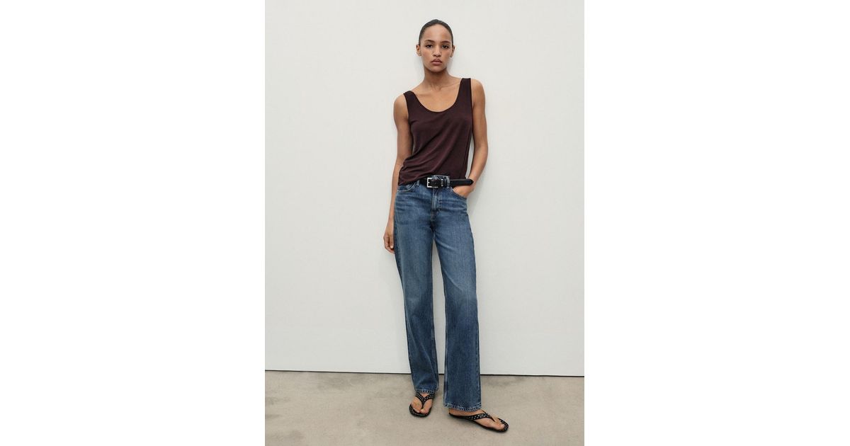 Mango Matilda Medium-Rise Straight-Fit Jeans in Blue | Lyst