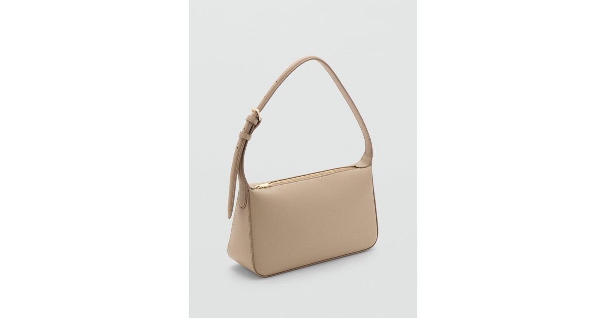 Mango Faux-Leather Shoulder Bag in White | Lyst
