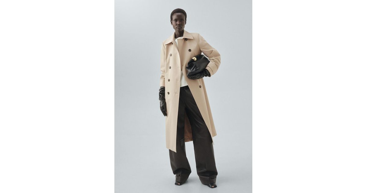 Mango Classic 100% Cotton Trench Coat in Natural | Lyst UK